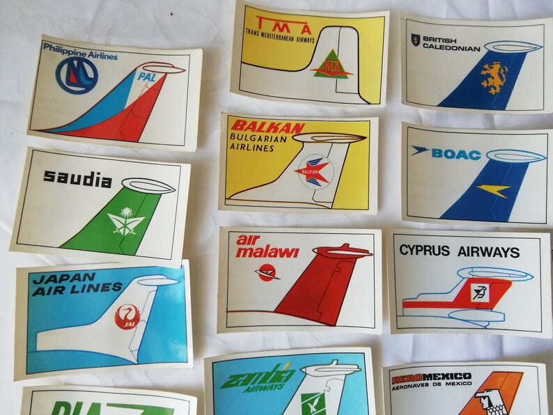 Airlines of the World Sticker Collection Set of 40 Vintage Decals - Etsy