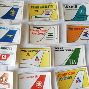 Airlines of the World Sticker Collection Set of 40 Vintage Decals - Etsy
