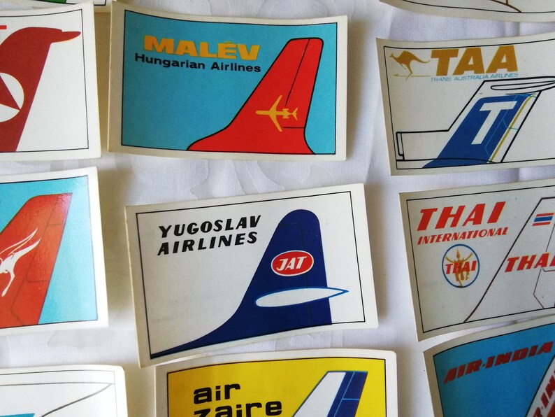 Airlines of the World Sticker Collection Set of 40 Vintage Decals - Etsy