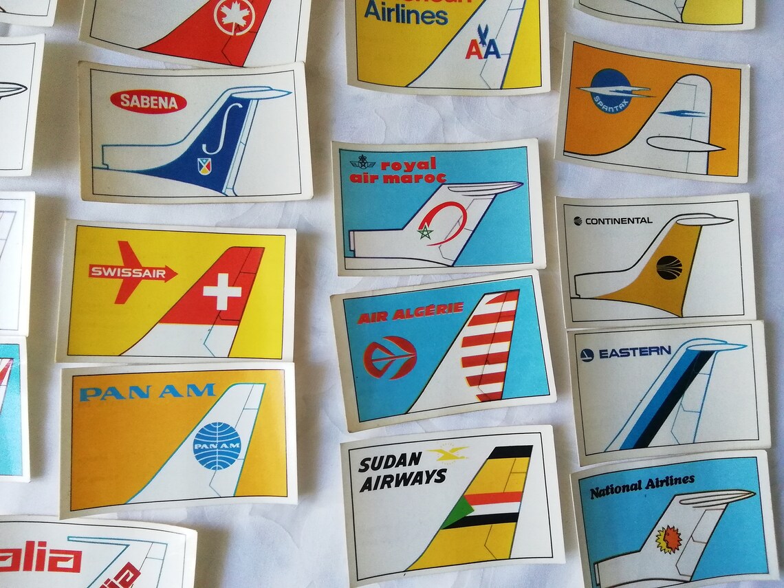 Airlines of the World Sticker Collection Set of 40 Vintage Decals - Etsy