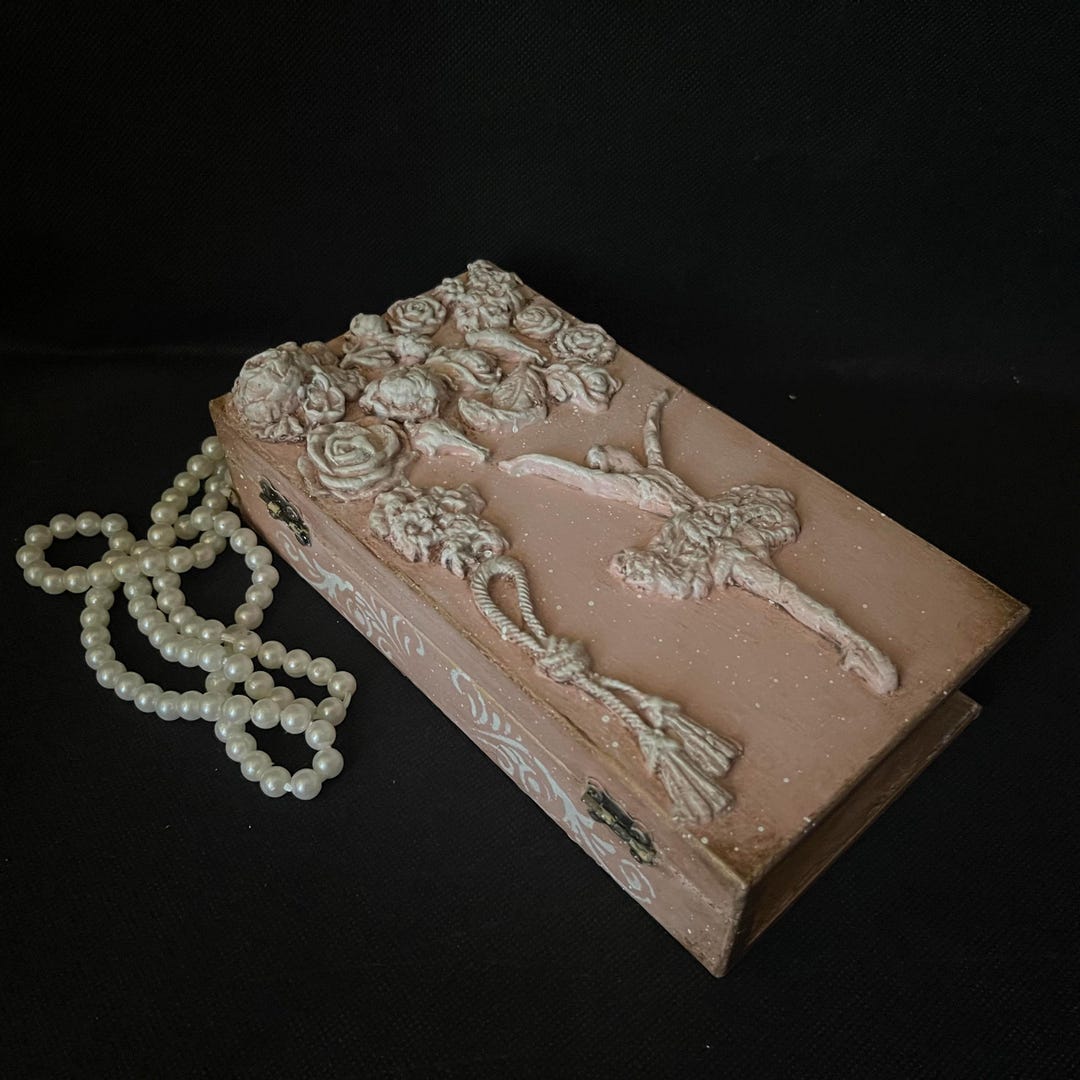 Wood Jewelry Storage Book Box Stash Box Faux Book Box Decorative Book ...