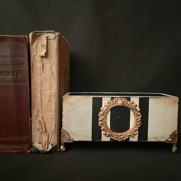 White Distressed Box - Etsy