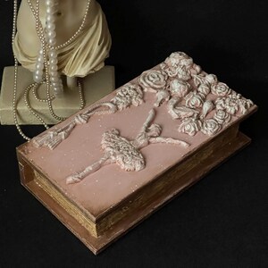 Wood Jewelry Storage Book Box Stash Box Faux Book Box Decorative Book ...