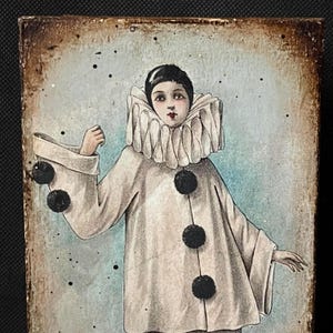 Pierrot Clown Jewelry Box Wooden Storage Book Box Book Shaped Jewelry ...