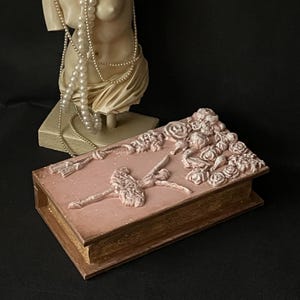 Wood Jewelry Storage Book Box Stash Box Faux Book Box Decorative Book ...