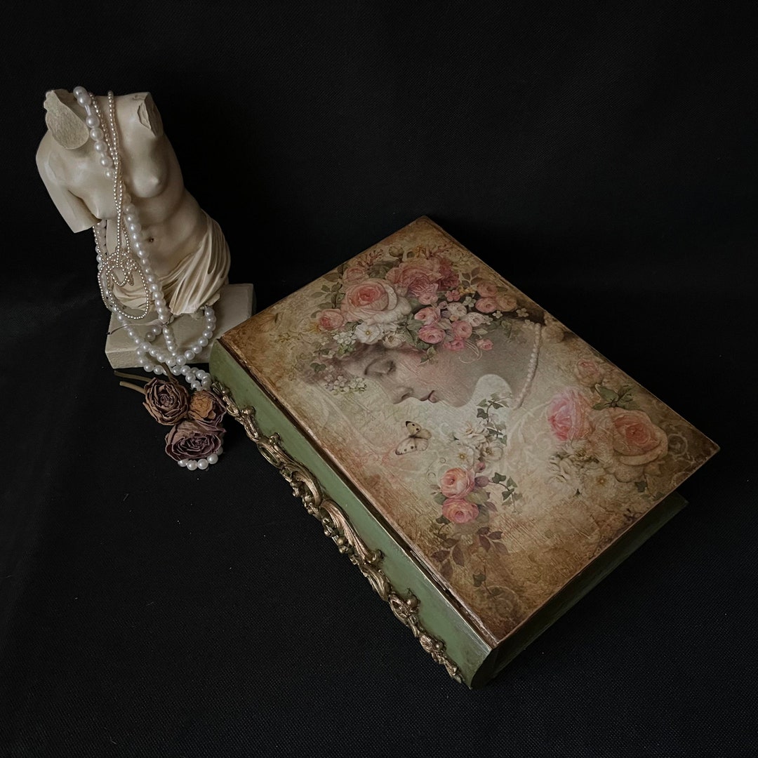 Wooden Storage Book Box Big Faux Book Box Book Shaped Box for Dressing ...