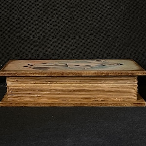 Pierrot Clown Jewelry Box Wooden Storage Book Box Book Shaped Jewelry ...