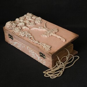 Wood Jewelry Storage Book Box Stash Box Faux Book Box Decorative Book ...