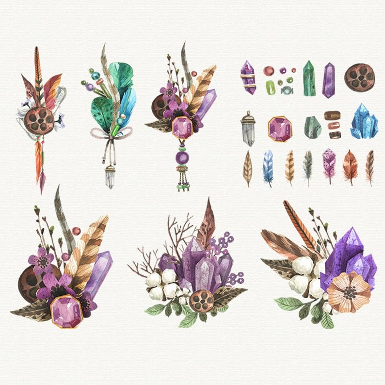 Ethnic Clipart Watercolor Tribal Bundle Clipart Instant | Etsy UK