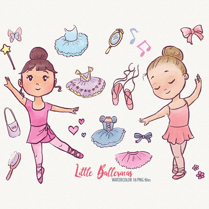 Ballerina Clipart Watercolor Ballet Shoes Ballerina Dress - Etsy