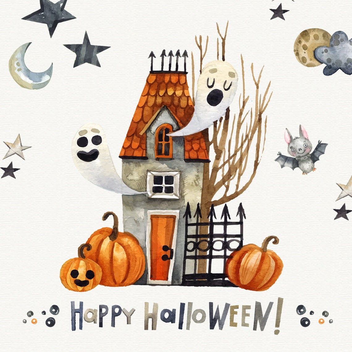 Halloween clipart Happy Halloween Digital Clip art Monster | Etsy