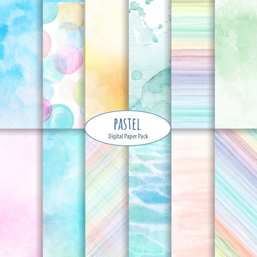 Watercolor Pastel Digital Paper Watercolor Backgrounds - Etsy