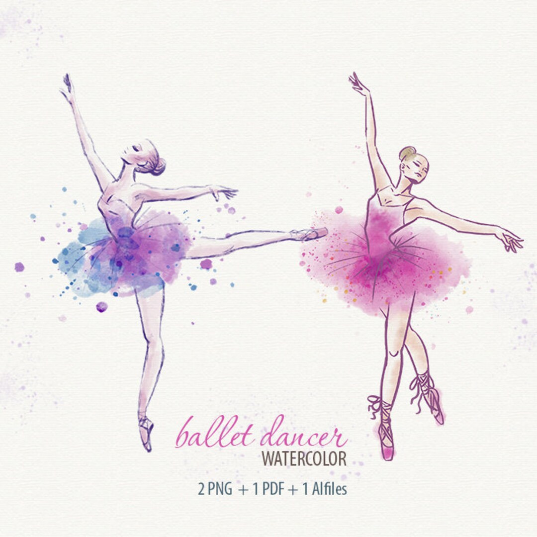 Watercolor Ballerina Ballet Dancer Girl Dancing Ballet - Etsy