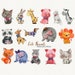 Animals Clip Art Watercolor Animal Bundle Wild Animals Pets - Etsy