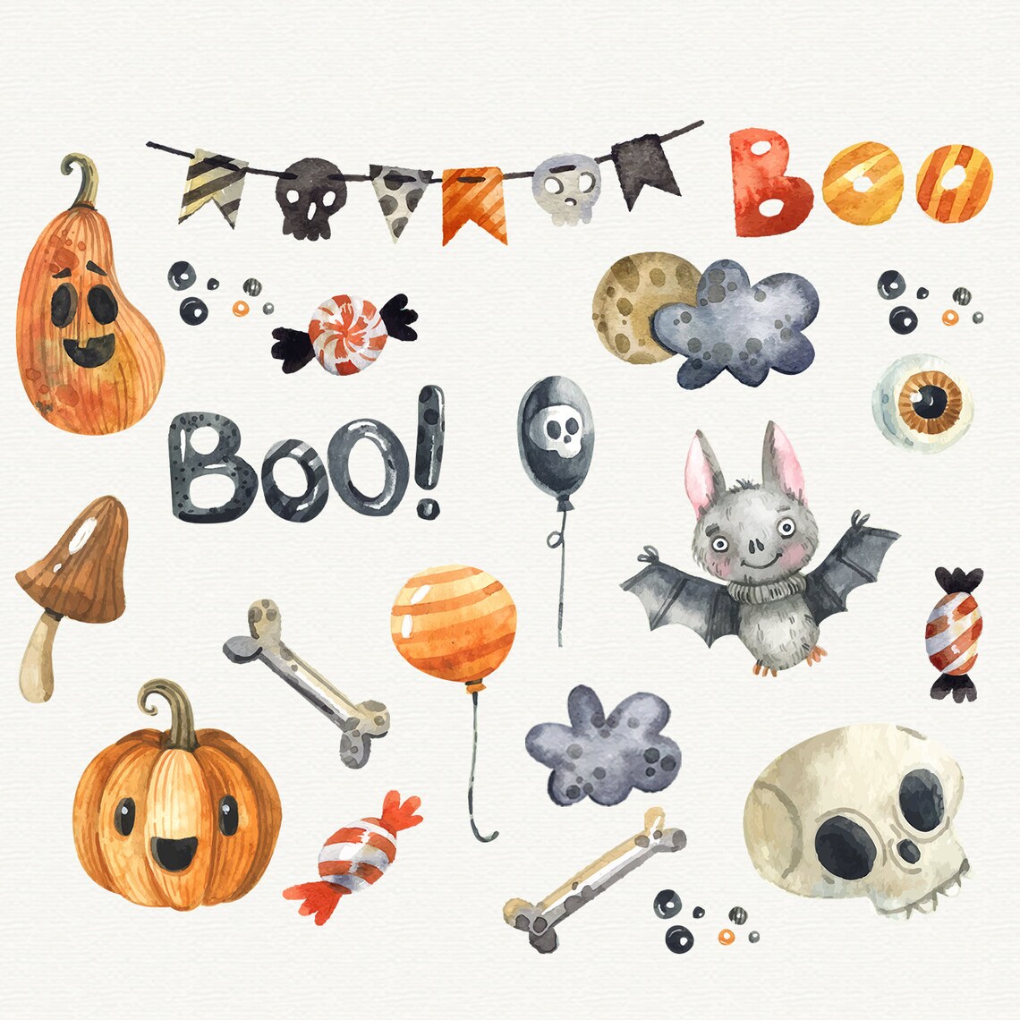 Halloween clipart Happy Halloween Digital Clip art Monster | Etsy