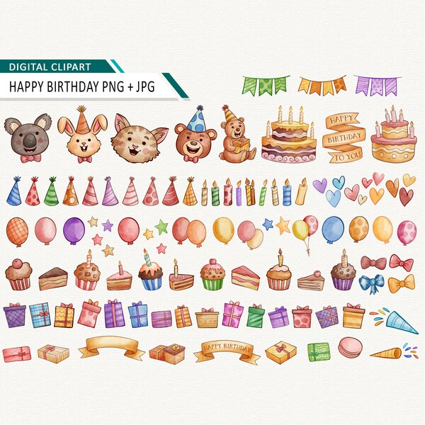 Birthday Clipart - Etsy