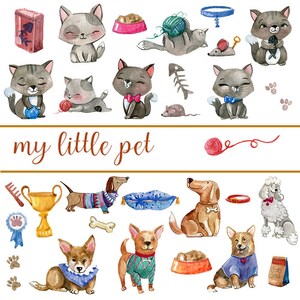 Animals Clip Art Watercolor Animal Bundle - Wild Animals Pets Clip Art ...