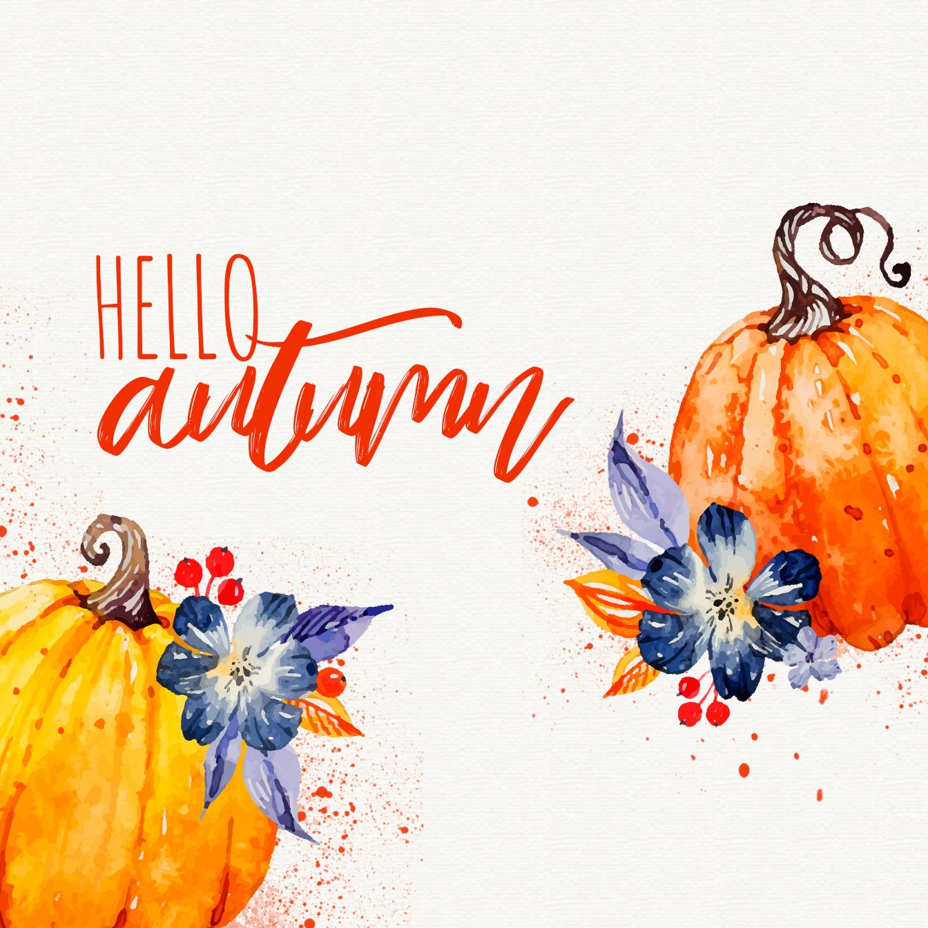 Pumpkin Clip Art Watercolor Pumpkin Fall Vector Clipart Autumn - Etsy