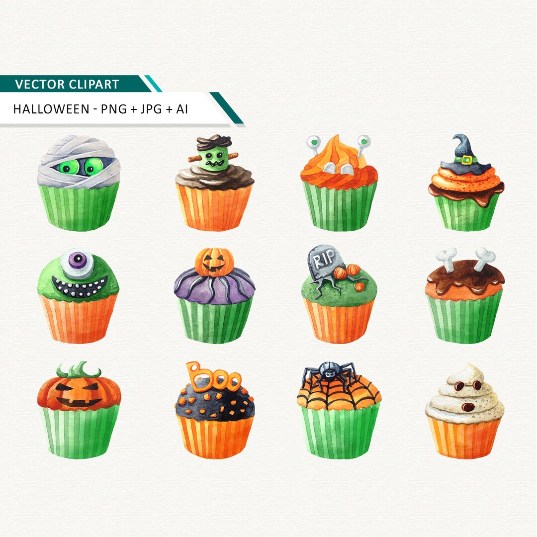 Halloween Clipart Happy Halloween Vector Clip Art Watercolor Halloween ...