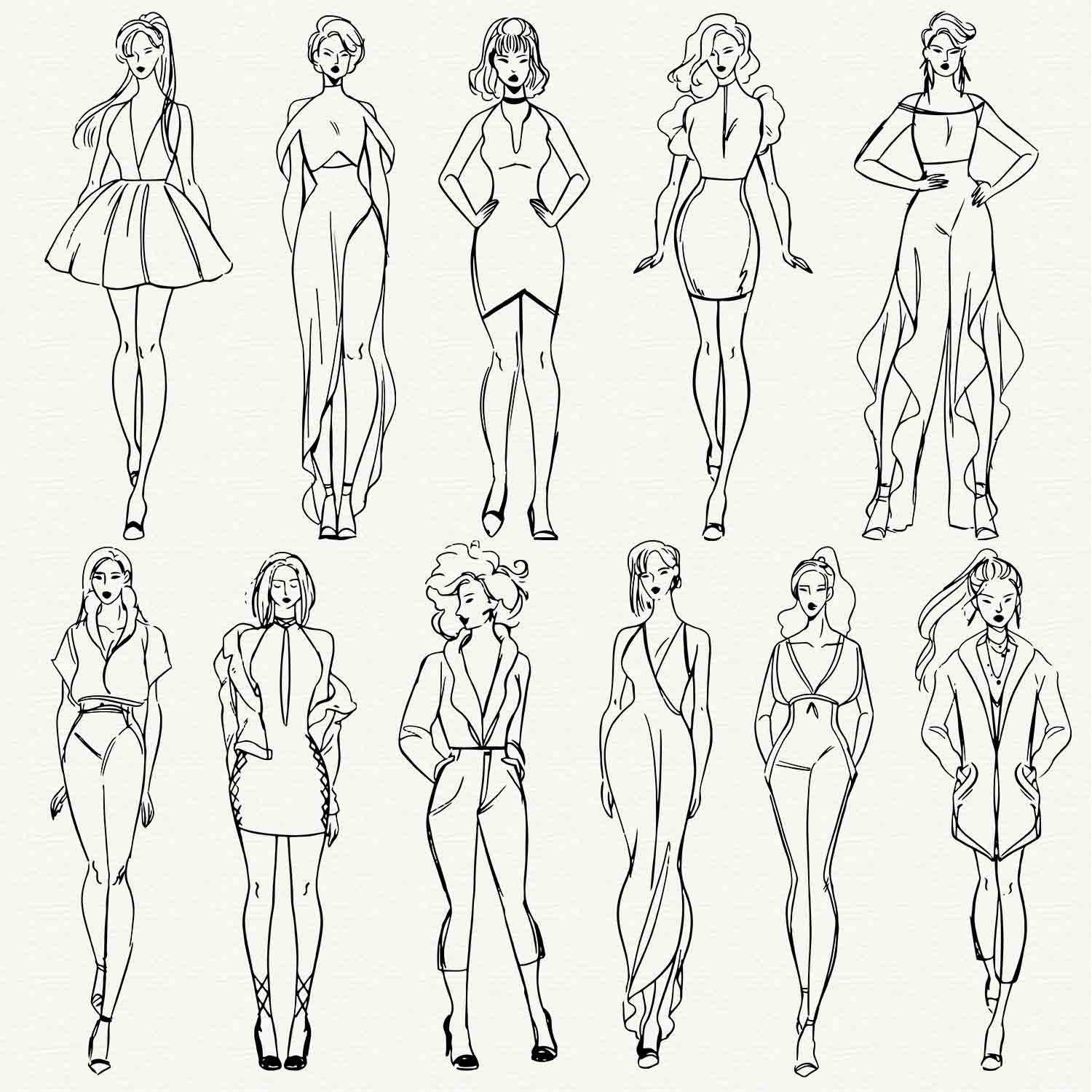 Fashion Model Clipart Fashion Women Clipart Fashion Girl - Etsy