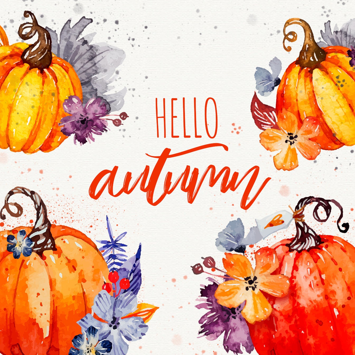 Pumpkin Clip Art Watercolor Pumpkin Fall Vector Clipart Autumn - Etsy