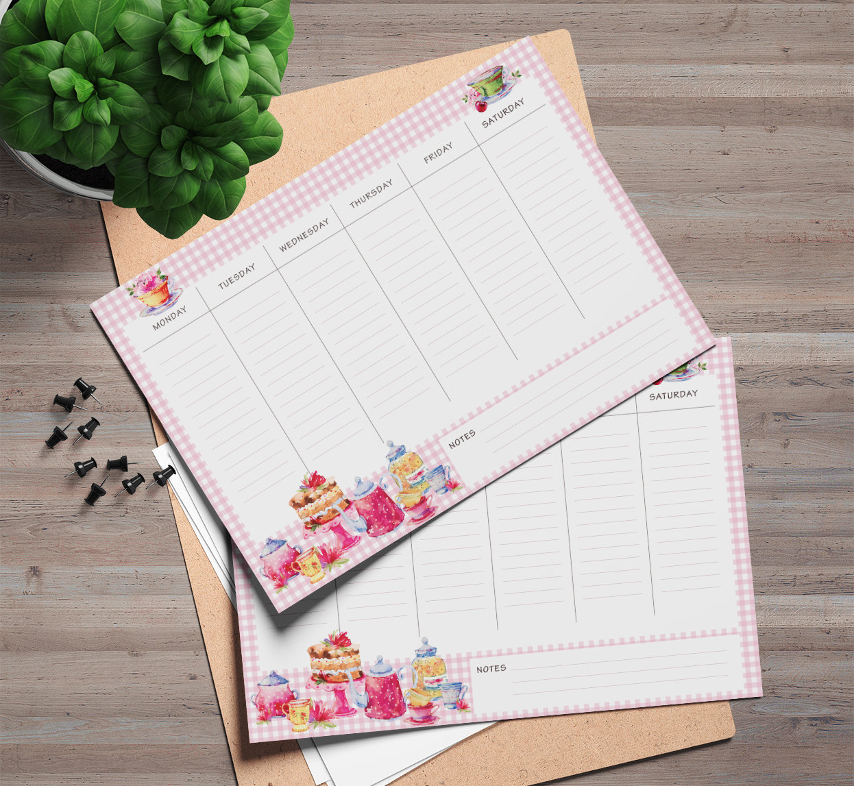 Weekly Planner Printable Tea Party Planner for Print Digital - Etsy
