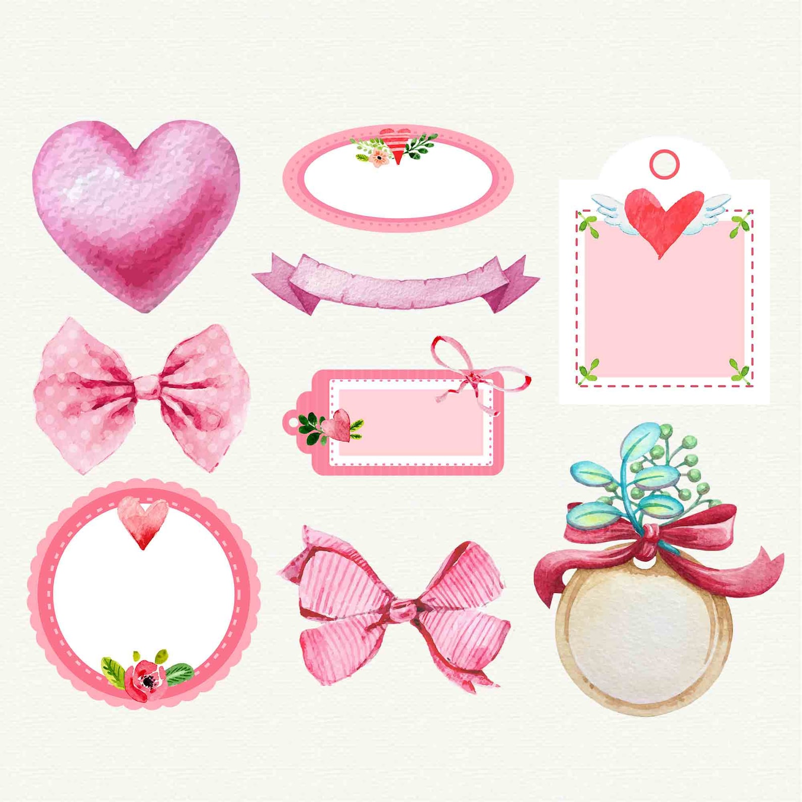 Watercolor Valentines Clipart Bundles Watercolor Love Clip Art - Etsy