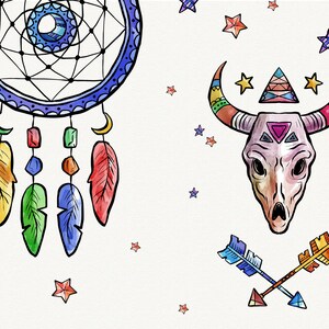 Tribal Clip Art Dream Catcher Ethnic Clipart Wild Vector Clip Art Boho ...