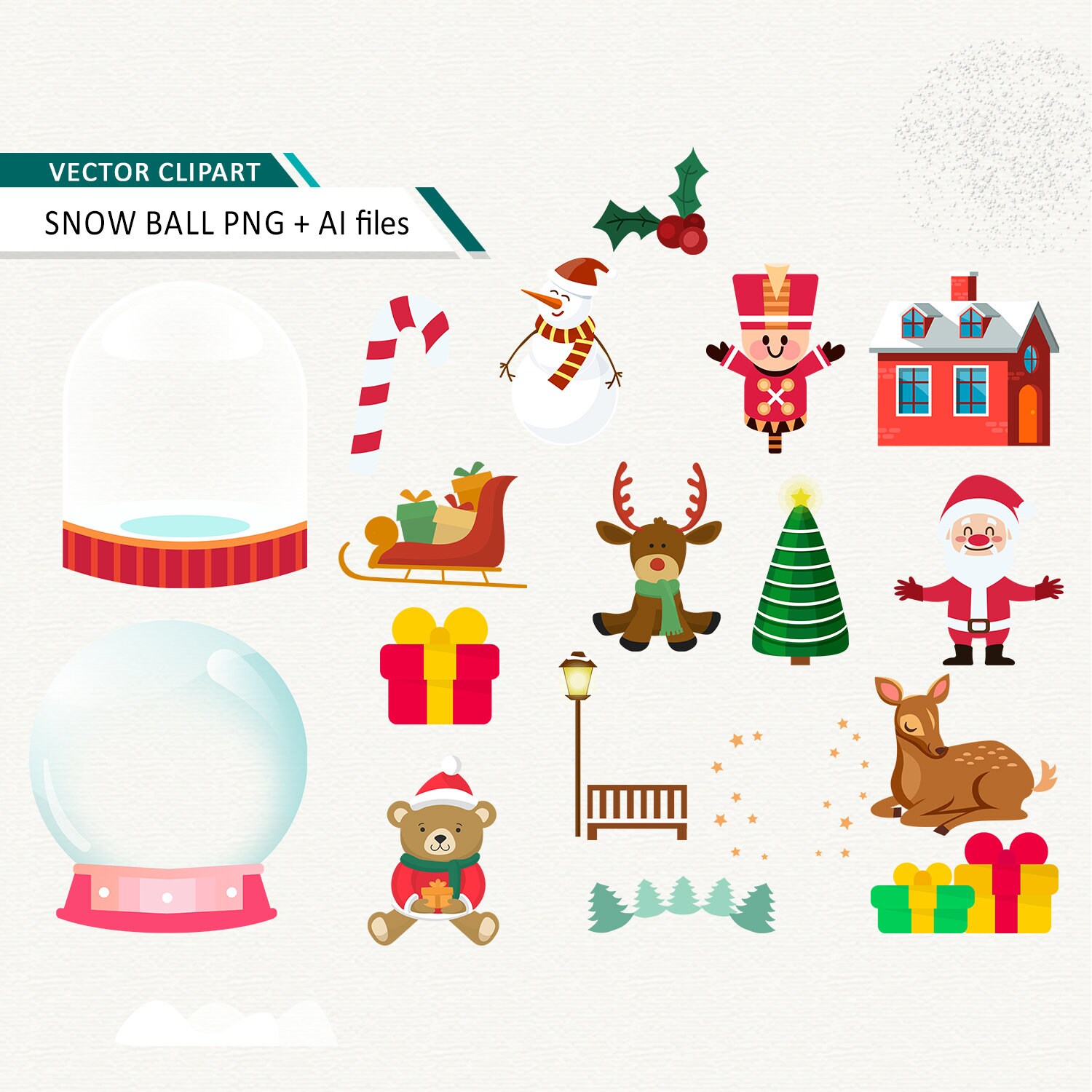 Snow Globe Clipart Christmas Clipart Winter Vector Clip Art Printable ...