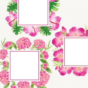 Floral Frames Clipart Flowers Border Watercolor Flowers Bridal Shower ...