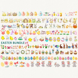 Easter Bundle Clipart Watercolor Easter Clip Art Instant Download ...