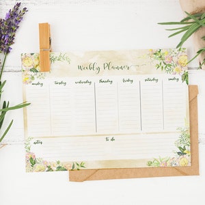 Floral Planner Printable Weekly Planner Digital Calendar Template Daily ...