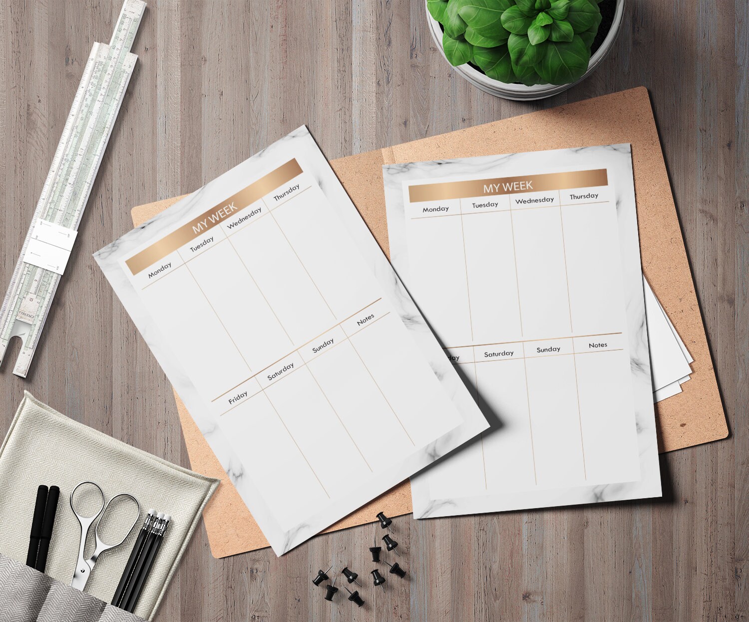 Marble Weekly Planner Printable Daily Planner A4 Digital File | Etsy