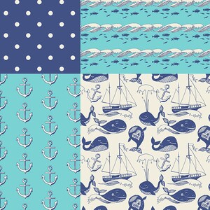 Nautical Sea Digital Paper Retro Summer Paper Pack Ocean Digital Paper ...