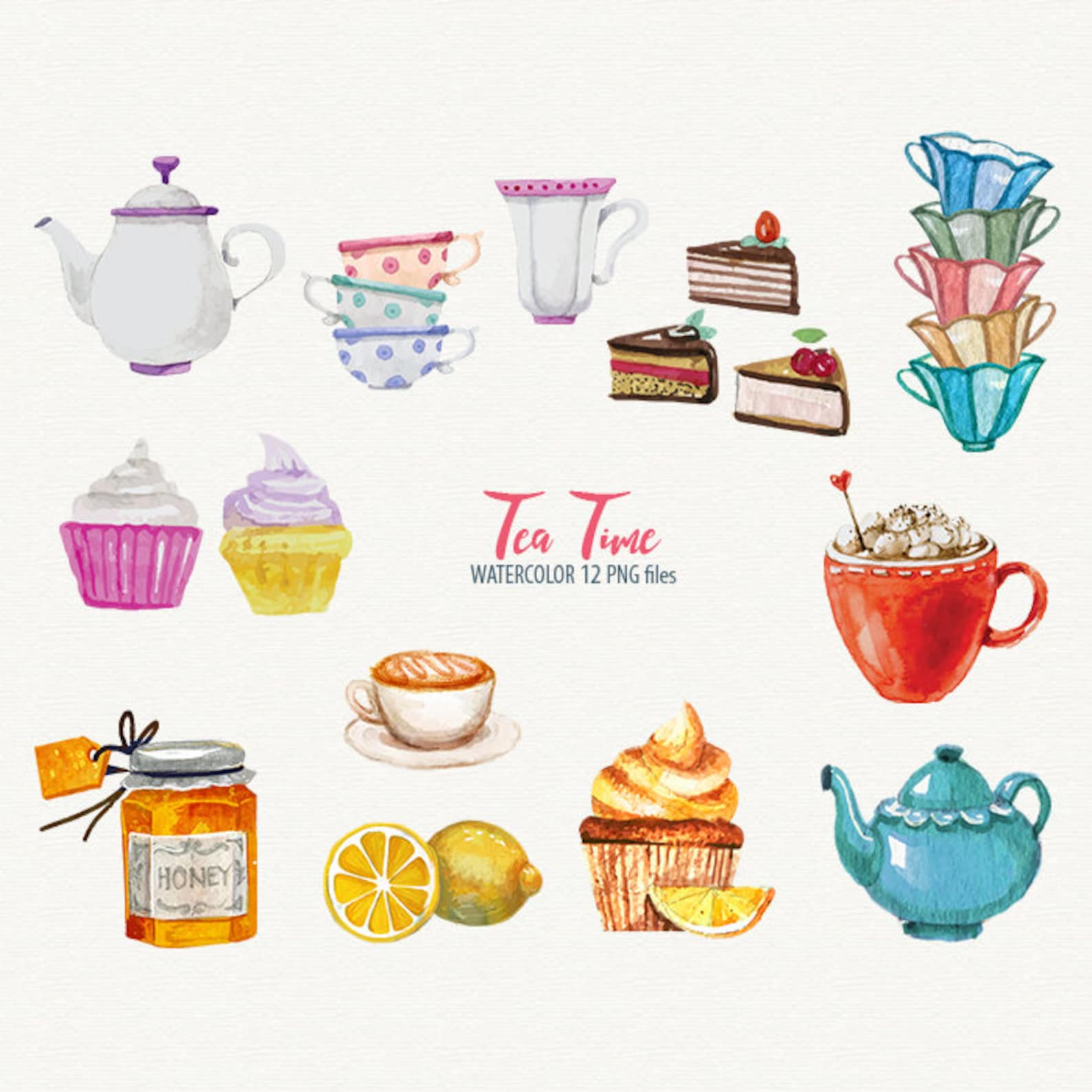 Tea Party Tea Time Digital Clipart Tea Party Clipart - Etsy