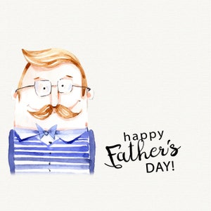 Father Day Clipart Watercolor Man Clip Art Gentleman Printable - Etsy