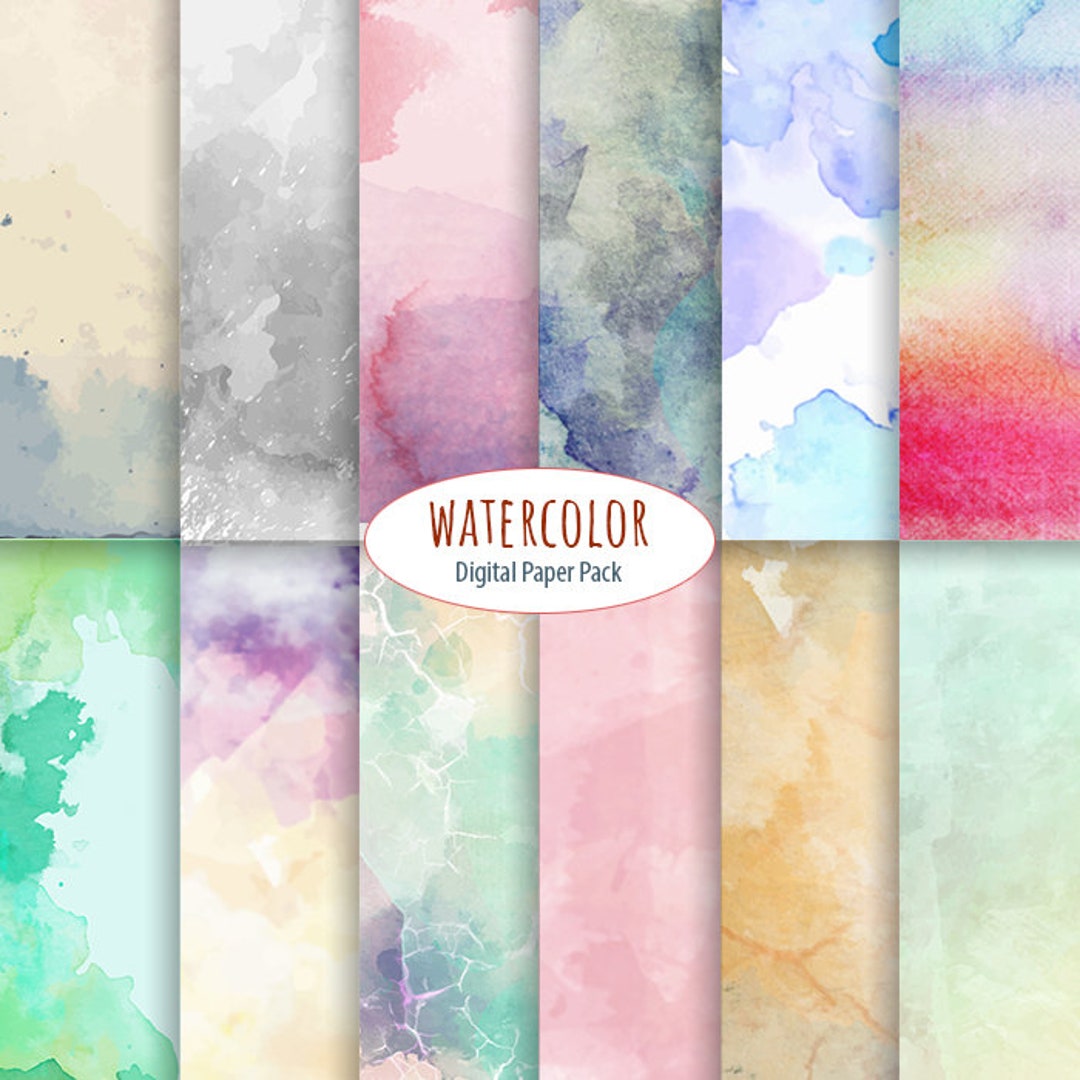 Watercolor Digital Paper Watercolor Backgrounds Textured Digital Paper ...