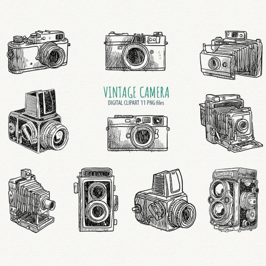 Hand Draw Camera Clipartvintage Photo Camera Clipart Instant Download ...