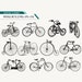 Vintage Bicycle Clipart Bike Hand Drawing Vector Clipart SVG Commercial ...