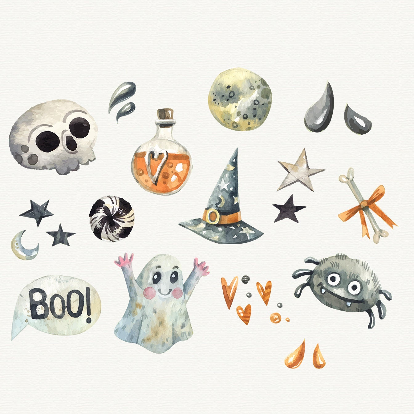 Halloween Clipart Happy Halloween Digital Clip Art Monster - Etsy