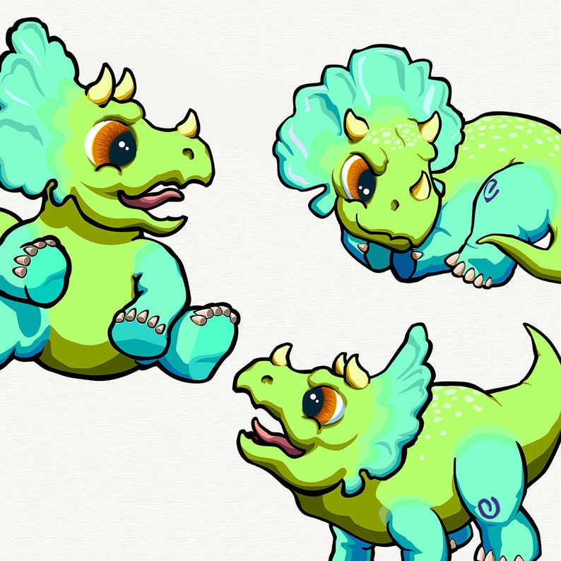 Dinosaur Clipart T Rex Stegosaurus Triceratops Dino Printable - Etsy