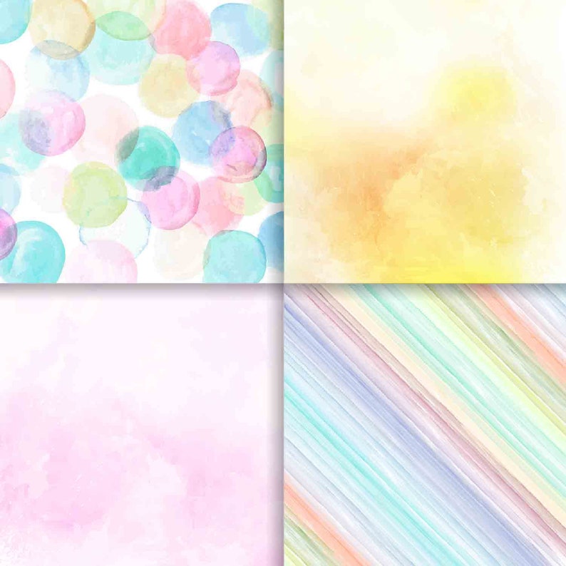 Watercolor Pastel Digital Paper Watercolor Backgrounds Textured Digital ...