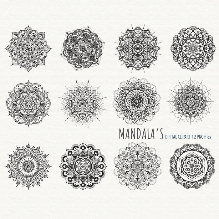 Mandala Clipart Mandalas Clipart Doilies Clipart Doily | Etsy