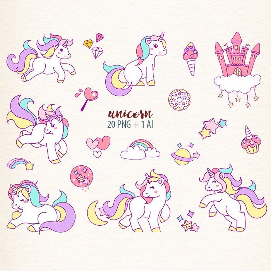 Unicorn Clipart Unicorn Download - Etsy