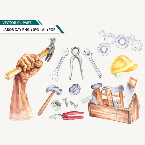 Tools Clipart Watercolor Tools Clipart Toolbox Clip Art - Etsy Canada