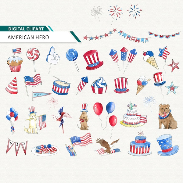 4th of July Clip Art - Etsy