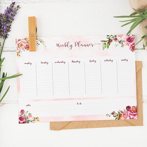 Weekly Planner Floral Planner Printable Weekly Calendar Template Daily ...