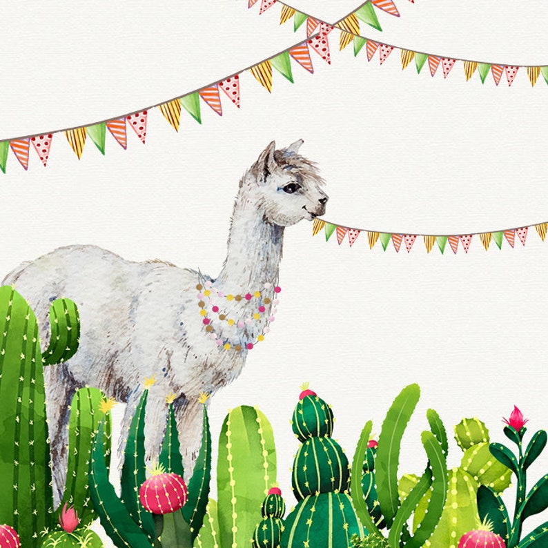 Alpaca Clipart Watercolor Alpaca Llama Clip Art Lama Clipart - Etsy