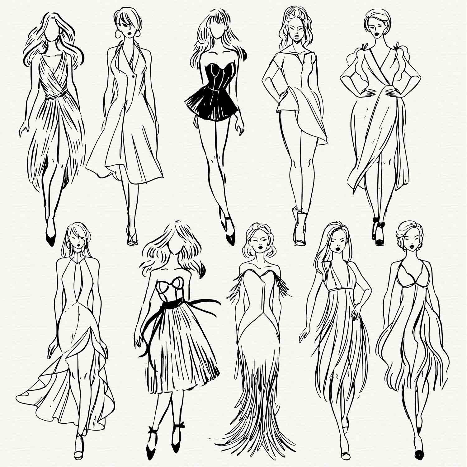 Fashion Model Clipart Fashion Women Clipart Fashion Girl - Etsy