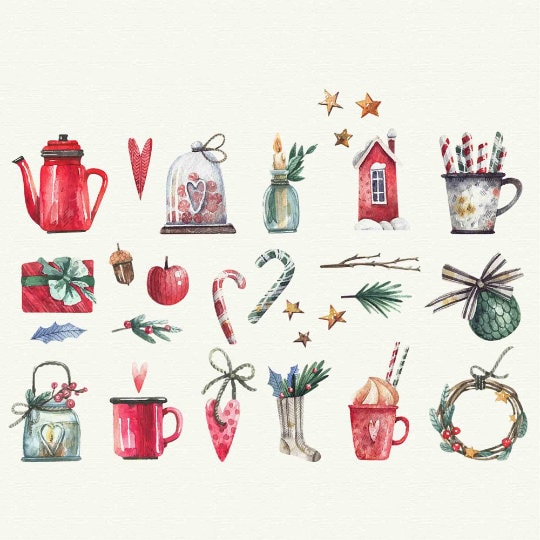 Christmas Clipart Bundles Instant Download Winter Clipart Snow | Etsy